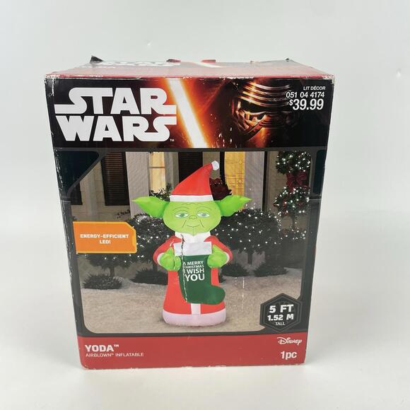 Gemmy | Holiday | Star Wars Yoda Inflatable Outdoor 5 Ft Airblown ...